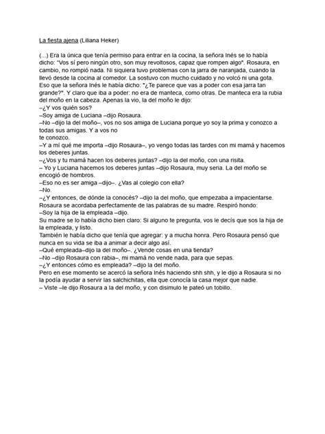 La Fiesta Ajena Liliana Heker Pdf