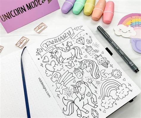 Cute Unicorn Doodles
