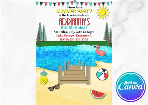 Lake Party Invitations