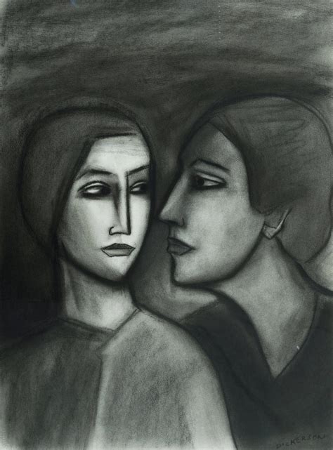 At Auction Robert Dickerson Dickerson Robert 1924 2015 The Secret Charcoal 74x55cm