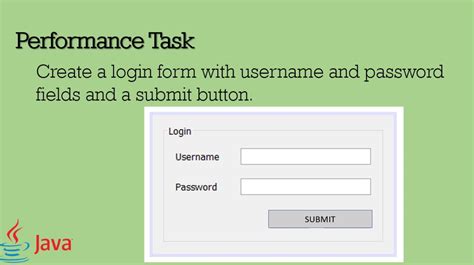Create A Log In Form With Username And Password Fields And A Submit Button Brainly Ph