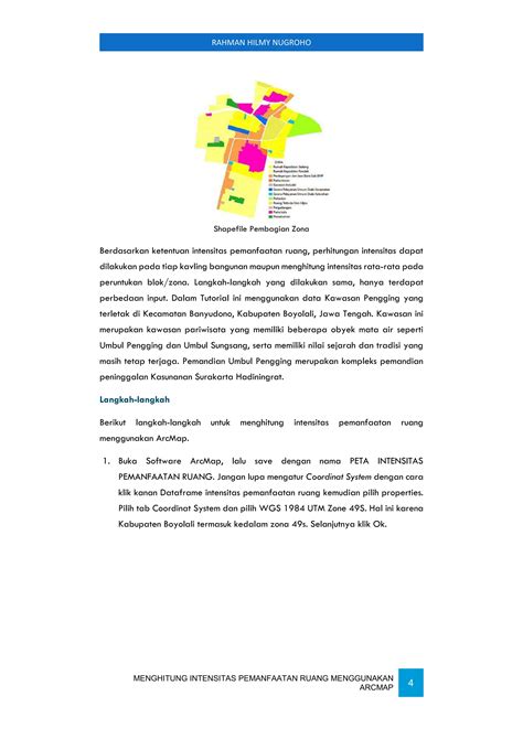Menghitung Intensitas Pemanfaatan Ruang Menggunakan Arcmap Rahman