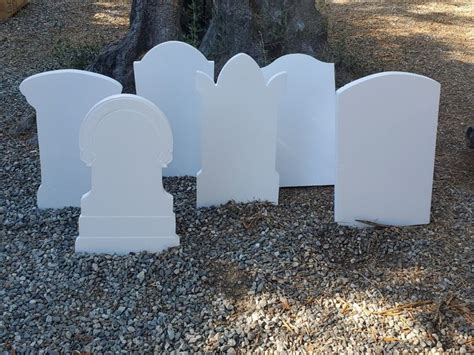 Set Of 6 Haunted Mansion Shaped Tombstones Headstones Diy Blank Foam