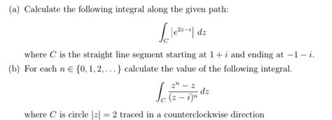 Answered A Calculate The Following Integral Bartleby