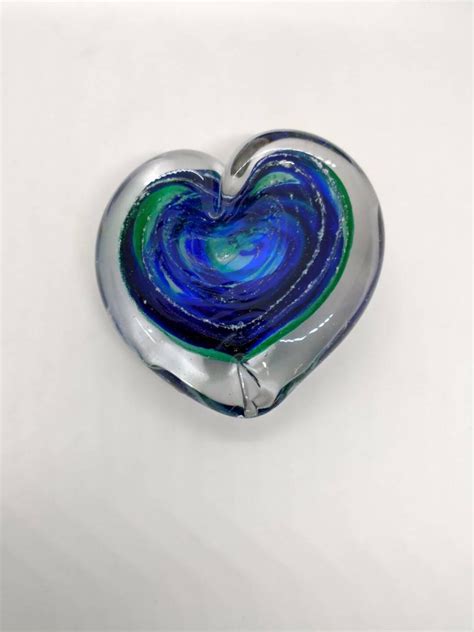 Mini Heart Shaped Glass Memorials Hand Blown Glass Glass Memorials For