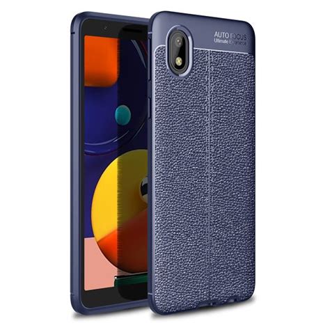Samsung Galaxy A01 Core Leather Texture Case Navy Parallel Imported