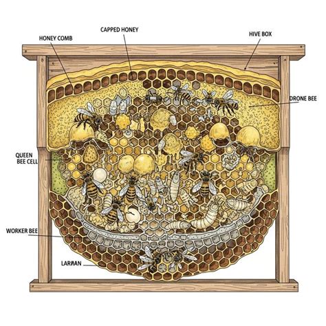 Inside A Beehive Drawing