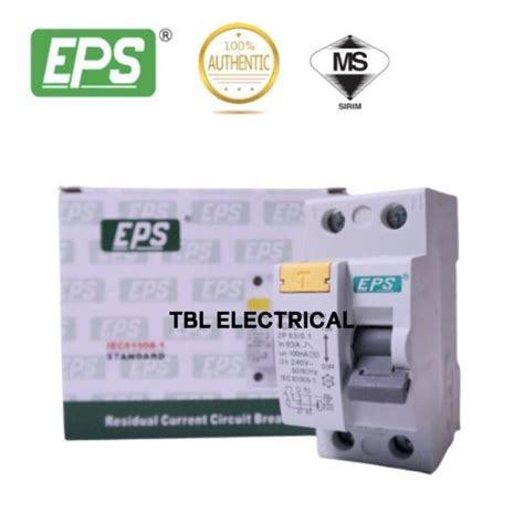 🔥ready Stock🔥eps 2 Pole Elcb Rccb 16a 20a 25a 40a 63a （10ma 30ma And 100ma）sirim