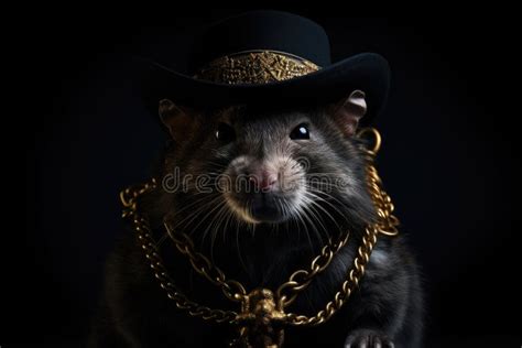 A Rat In A Hat And With Golden Chains Stock Illustration Illustration