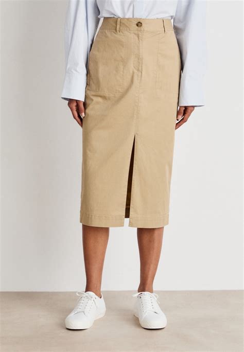 Gant Chino Slit Skirt Jupe Crayon Dark Khakibeige Zalandofr