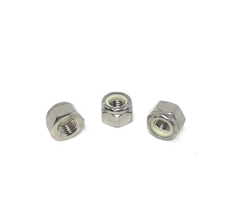 10 32 Nylon Insert Lock Nuts 18 8 Stainless Steel 100 Pieces