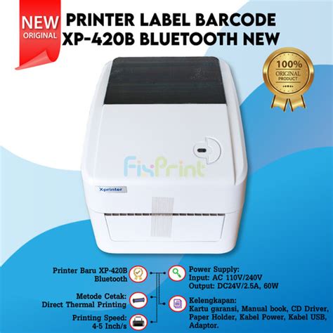 Jual Printer Barcode Thermal Printer Label Thermal Xprinter Xp 420b