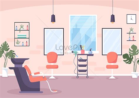 미용실 평면 디자인 일러스트 레이 션 일러스트 무료 다운로드 lovepik