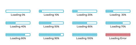 Percentage Loading Bar Infographics Icon Set 0 100