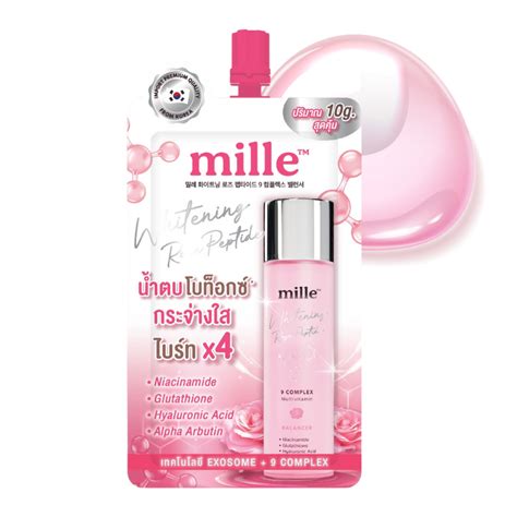 Mille น้ำตบฟื้นฟูผิวตึงกระชับ Whitening Rose Peptide 9 Complex Balancer