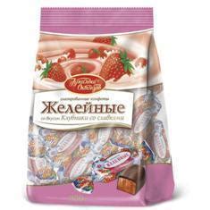 Конфеты Красный Октябрь Желейные клубника 250 гр., флоу-пак купить ...