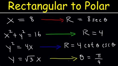 Rectangular Equation To Polar Equations Precalculus Examples And