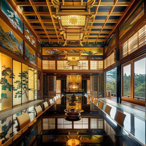 A Luxurious Traditional Japanese Style Dining Room Japanese Mansion
