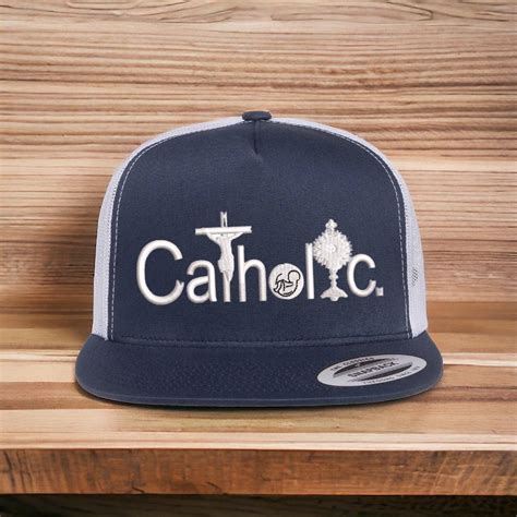 Catholic Embroidered Hat Etsy