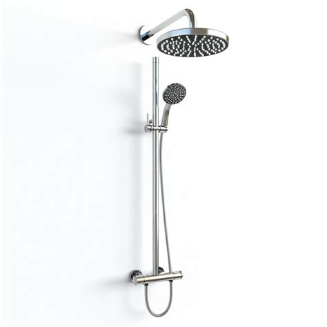 Shower Isolated On White Background Modern Bathroom Fixture For
