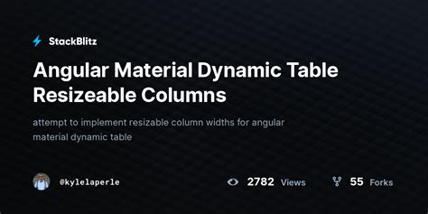 Angular Material Dynamic Table Resizeable Columns Stackblitz