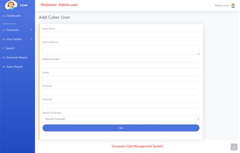 Computer Cafe Management System Project Using Python Django Python Django Projects
