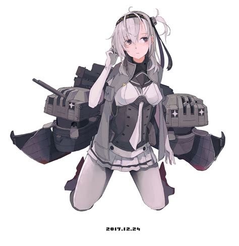 デスクトップ壁紙 アニメの女の子 関タイコレクション Suzutsuki Kancolle 長い髪 銀髪 ソロ アートワーク