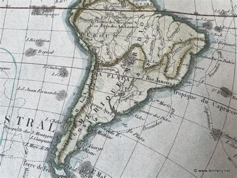 067 Mappe Monde World Map Robert De Vaugondy 1821 Martin Fennelly