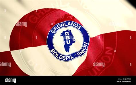 Football Association Of Greenland Waving Abstract Flag Seamless Loop Motion Realistic