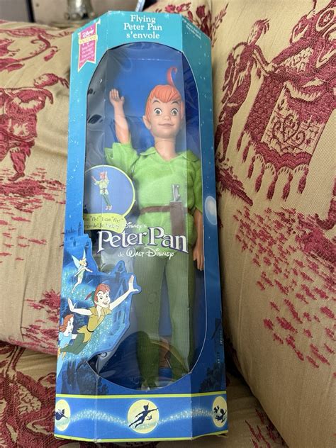 1997 Disney Mattel Peter Pan Flying Peter Pan Doll Vintage New In