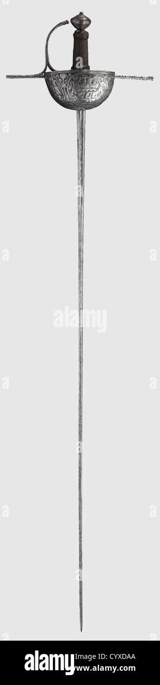 A Spanish Colonial Cup Hilt Rapiercirca 1700 Slender Thrusting Blade With Short Fullersthe