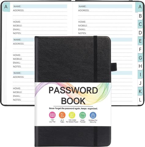 Password Book With Alphabetical Tabs Password Keeper With Color Pages Password