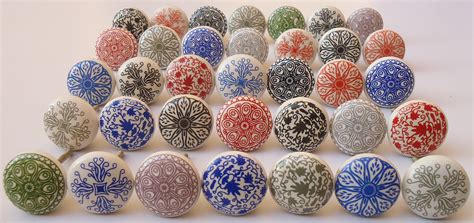 Assorted Flat Ceramic Knobs Multicolor Multidesign Ceramic Etsy