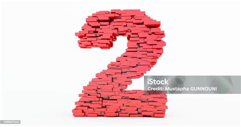 벽돌 을 구축에서 두 번째 숫자 2를 형성하기 위해 구축 붉은 벽돌의 개념 0명에 대한 스톡 사진 및 기타 이미지 0명 2 3차원 형태 Istock
