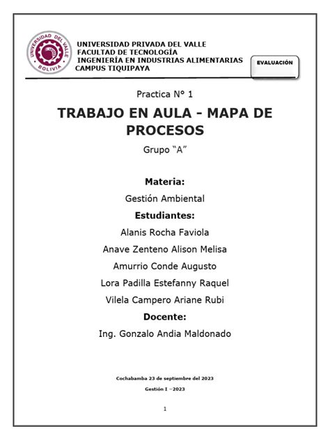 Práctica Ua1 Trabajo En Aula Mapa De Procesos Pdf Agua Comida