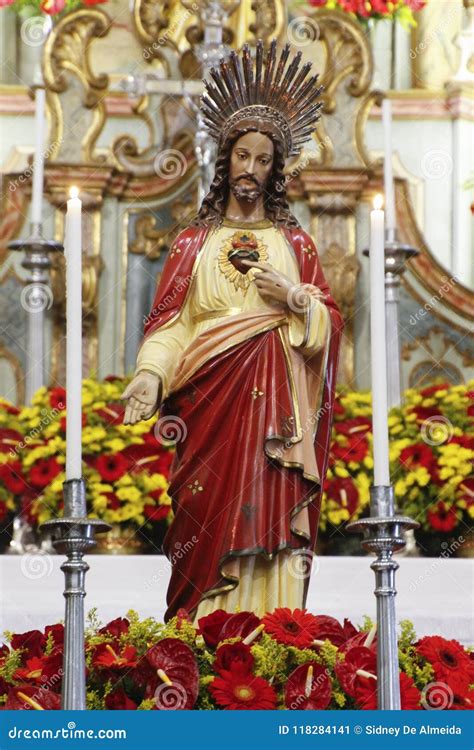 Statue Of The Sacred Heart Of Jesus Stock Image Image Of Heart Jesus
