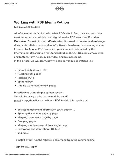 Working With Pdf Files In Python Geeksforgeeks Pdf