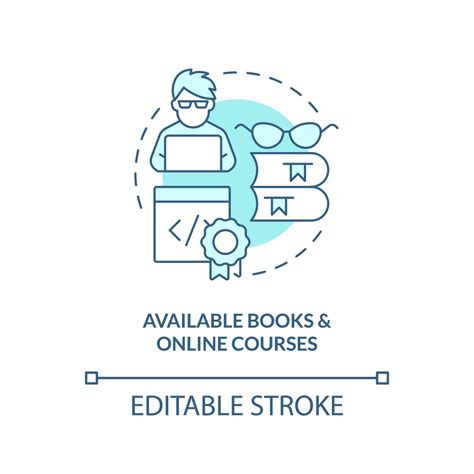 Available Books And Online Courses Turquoise Concept Icon Procedural