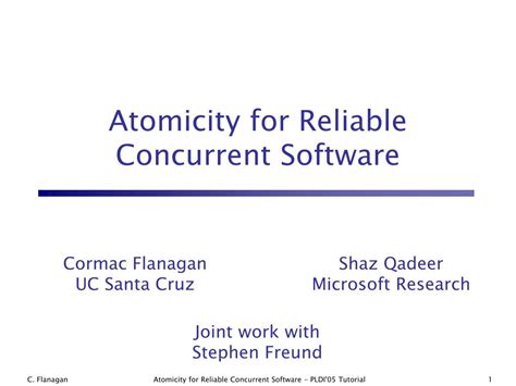 Ppt Atomicity For Reliable Concurrent Software Powerpoint