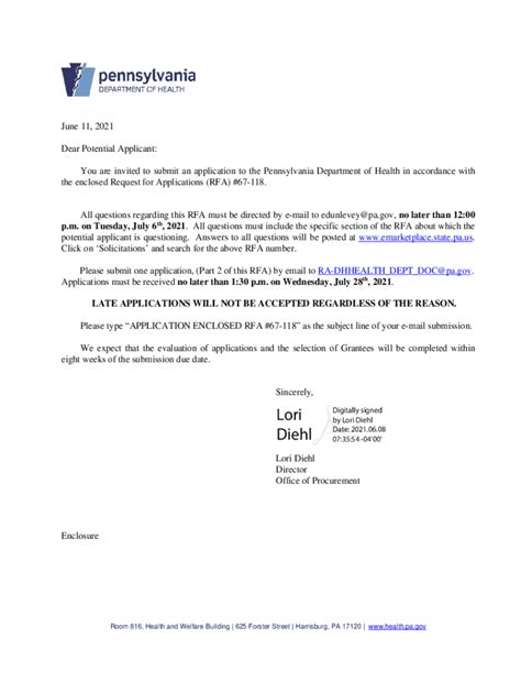 Fillable Online 01 Rfa Potential Applicant Letterdoc Fax Email Print