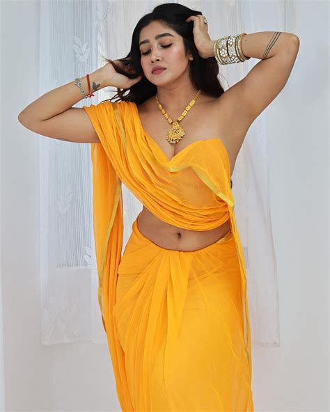Sofia Ansari In Yellow Saree Rnavelnsfw