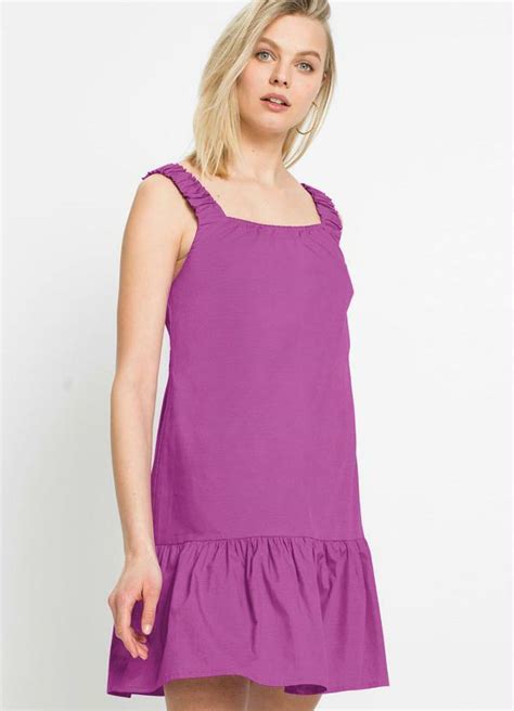 Vestido Com Alças E Babado Roxo Queima De Estoque
