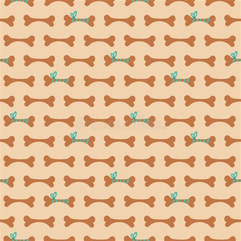 Cute Bone Icon Collection Seamless Pattern Background Stock Vector