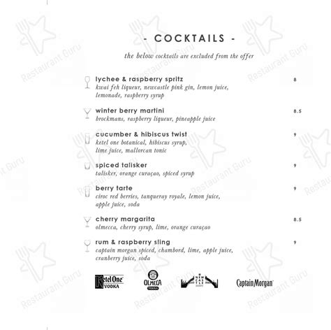 Menu At Barluga Newcastle Upon Tyne 35 Grey St