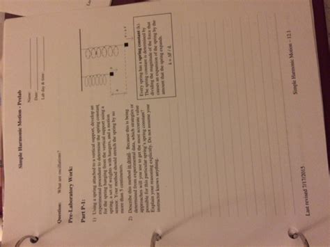 Solved Using A Spring Attached To A Vertical Support