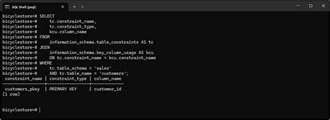 Postgresql Describe Table