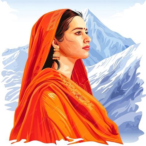 Premium Psd Nanda Devi Indian Illustration