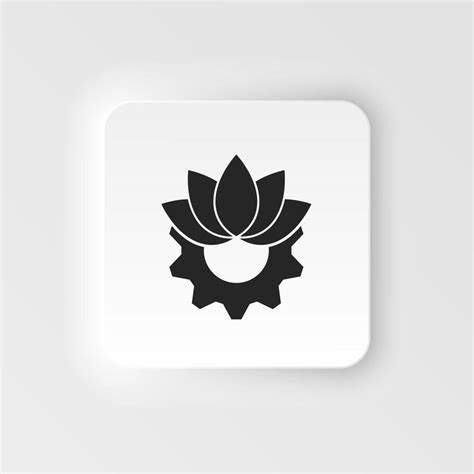 Ecological Biology Gear Bioengineering Neumorphic Style Vector Icon