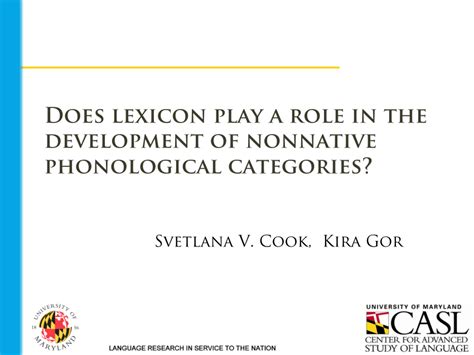 Pdf Does Lexicon Play A Role In The Development Of Nonnative Phonological Categories