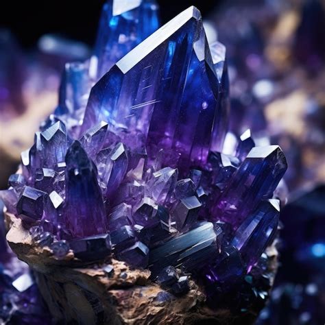 Premium Ai Image Sapphire And Amethyst Crystals In A Dazzling